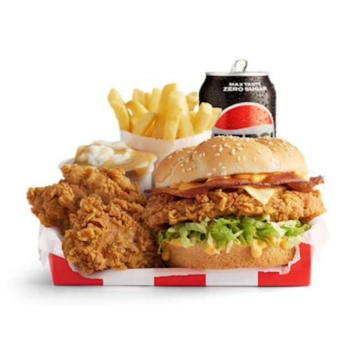 KFC Zinger® Bacon & Cheese Burger Box Hot & Crispy™ Price, Nutrition ...